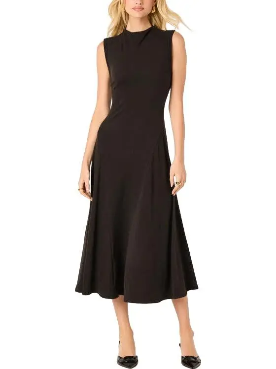 Astr The Label Geraldean Mock Neck Midi Dress - Black