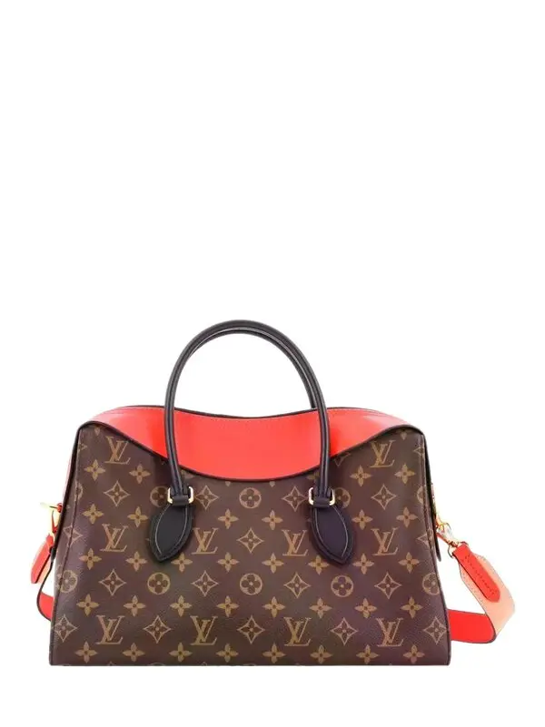 LOUIS VUITTON Tuileries Handbag Monogram Canvas With Leather Satchel - Red