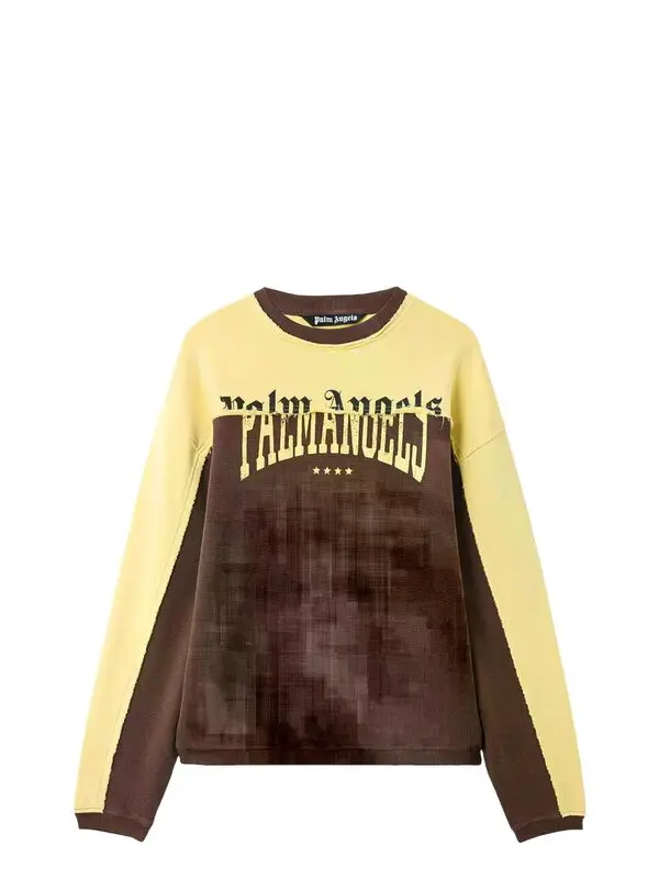 Palm Angels Logo-print Panelled Sweatshirt - Brown