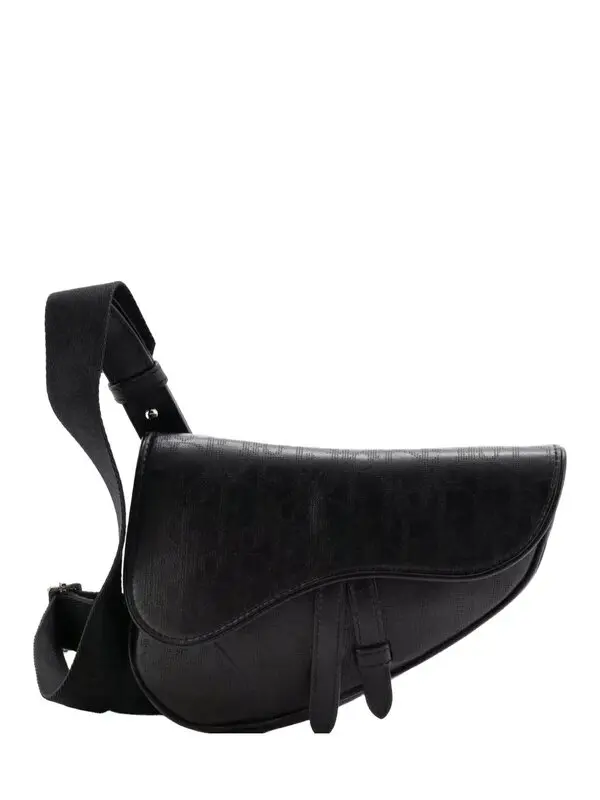 Dior Saddle Oblique Galaxy Leather Mini Crossbody Bag - Black