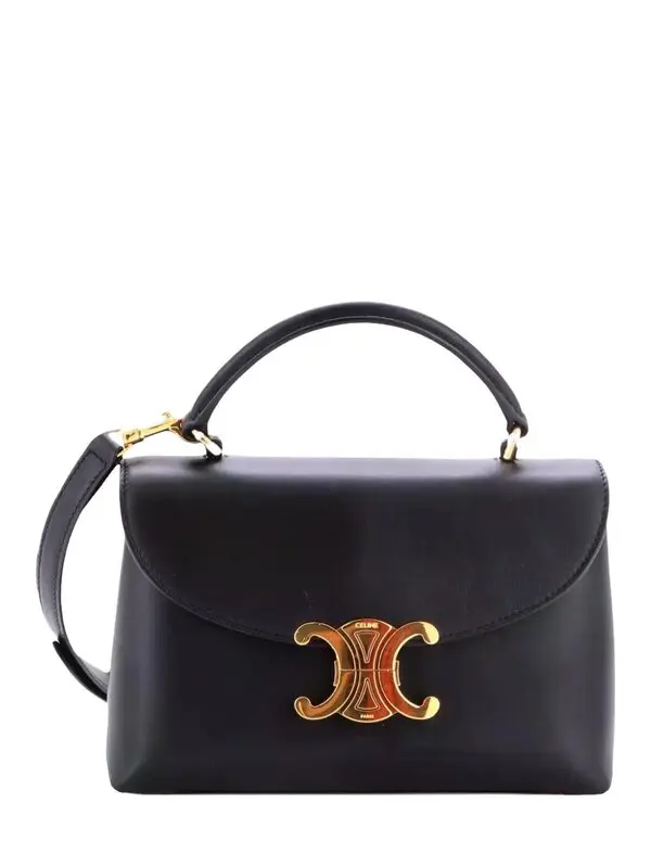 Celine Nino Top Handle Bag Leather Teen Satchel - Black