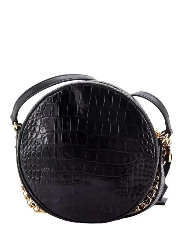Givenchy Eden Round Crocodile Embossed Leather Crossbody Bag - Black