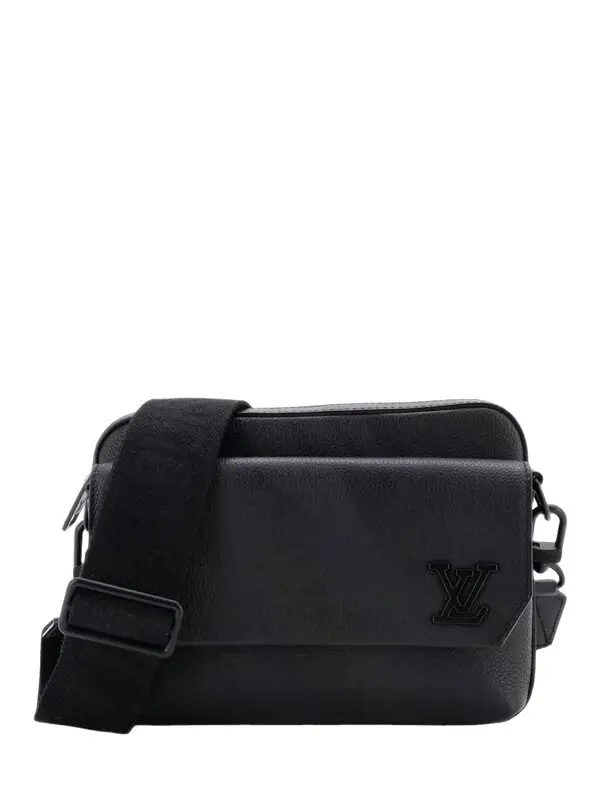 LOUIS VUITTON Fastline Messenger Bag Aerogram Leather Crossbody Bag - Black