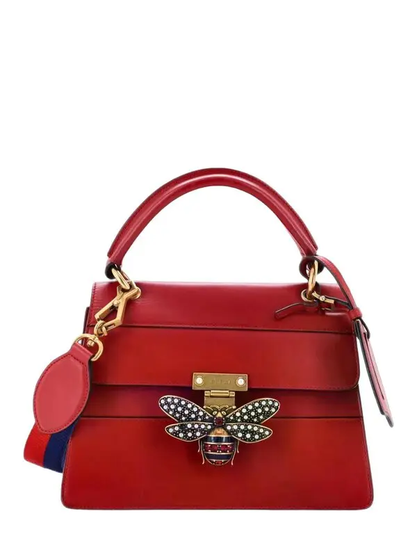 Gucci Queen Margaret Top Handle Bag Leather Small Satchel - Red