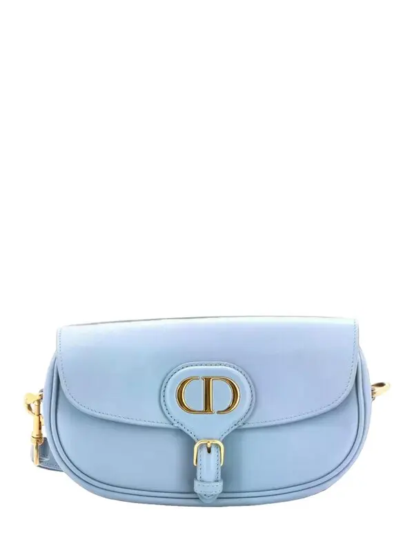 Dior Bobby Flap Bag Leather East West Crossbody Bag - Blue