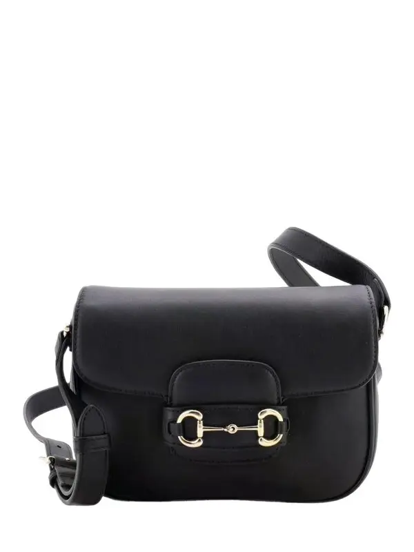 Gucci Horsebit 1955 Leather Small Shoulder Bag - Black