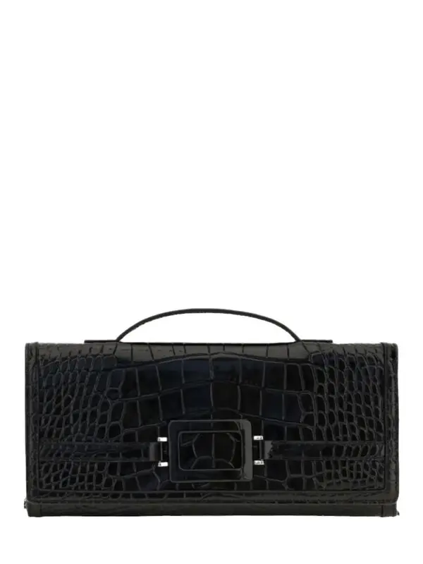 ROGER VIVIER Belle Vivier Top Handle Clutch Bag - Black