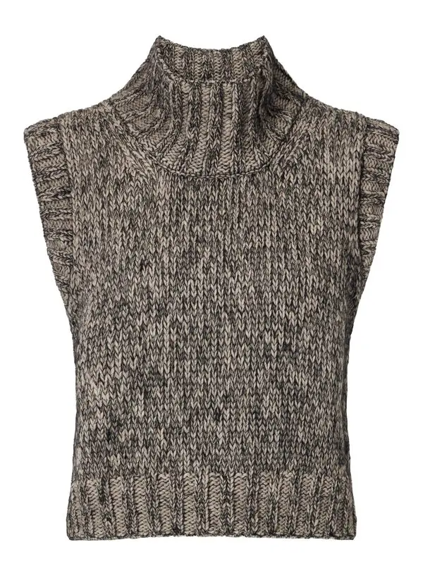 Khaite Blended Multicolor Knit Vest - Black