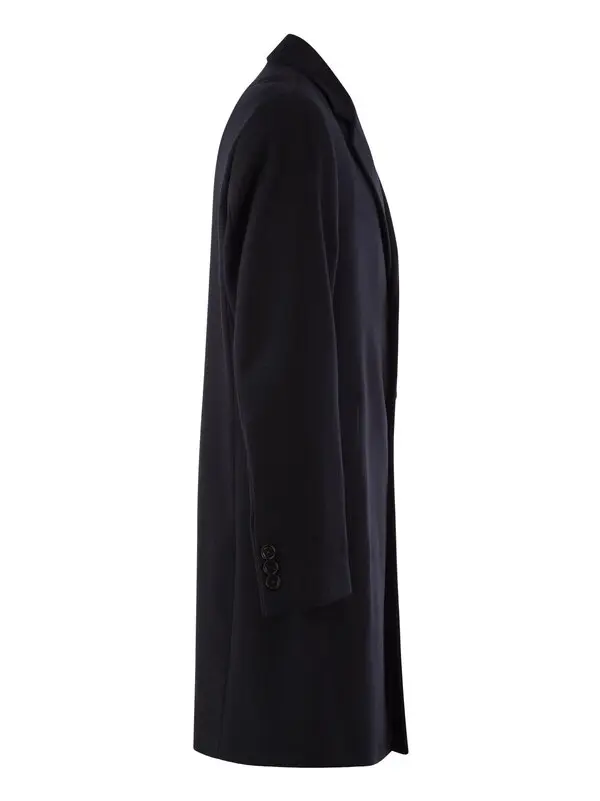 BOSS Recycled Wool And Cashmere Coat - Blue