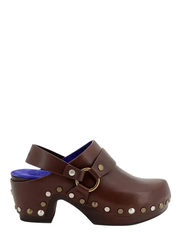 Chloé Talis Wedge Leather Clogs - Multicolor