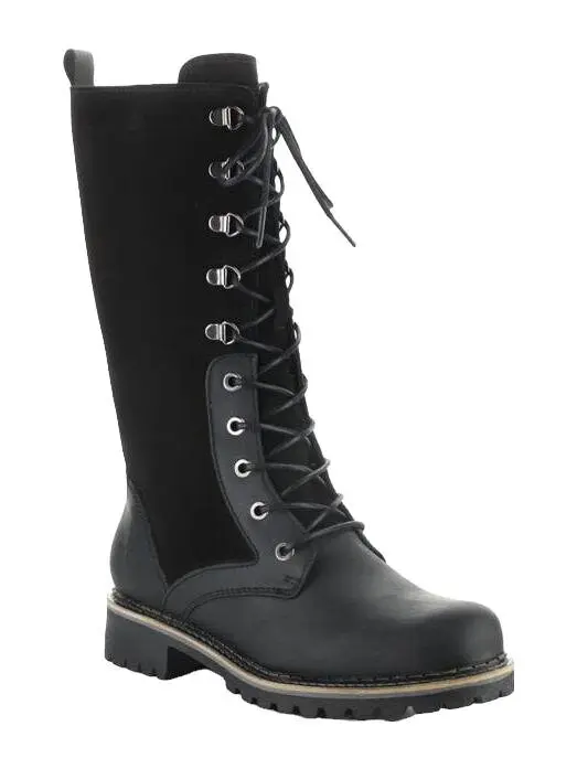 BOS. & CO. Havi Leather Lace-up Tall Boot - Black