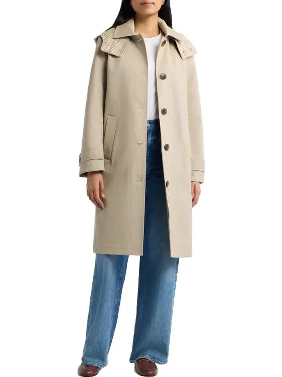 Bernardo Heritage Long Raincoat - Light Grey