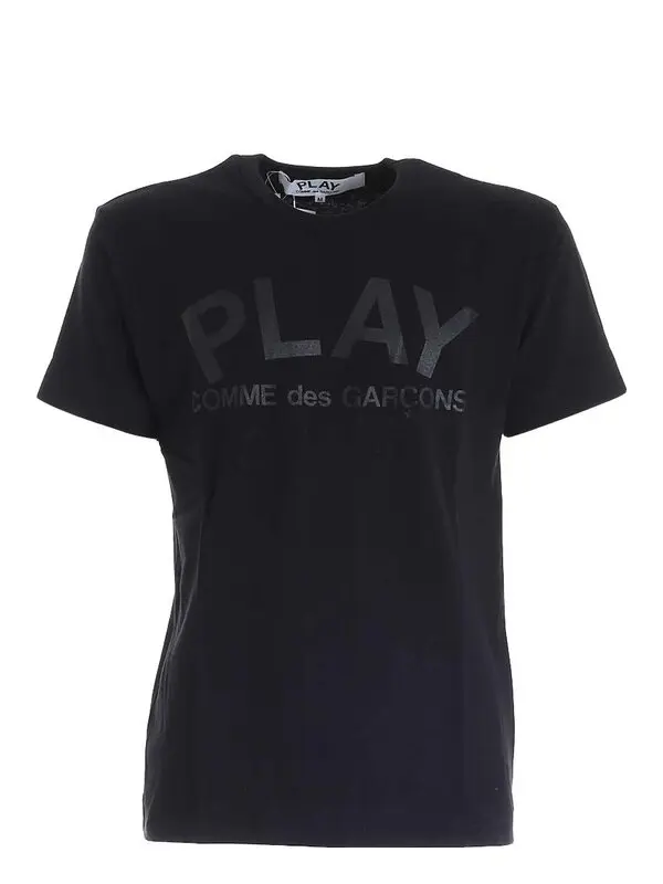 Play Comme Des Garcon Logo Printed T-shirt - Black