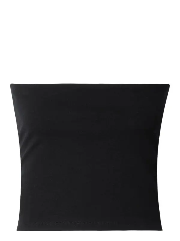 LESET Cropped Stretch-ponte Top - Black