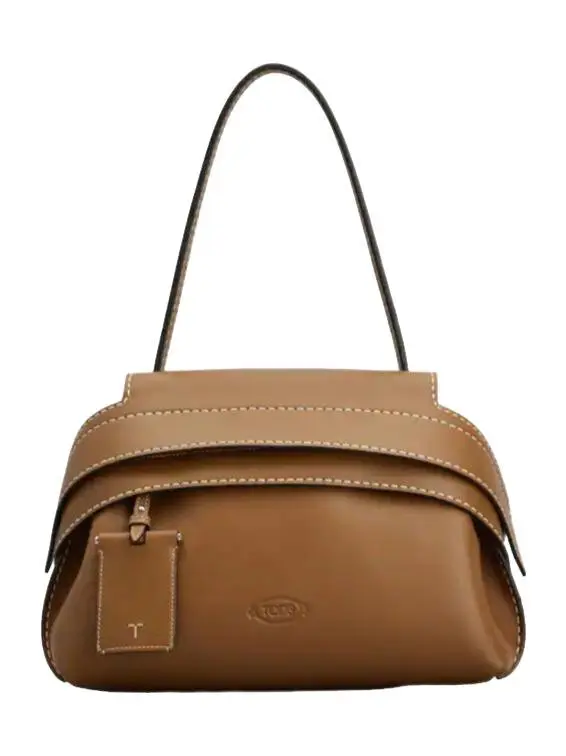 TOD'S Wave Bag In Leather Small - Brown