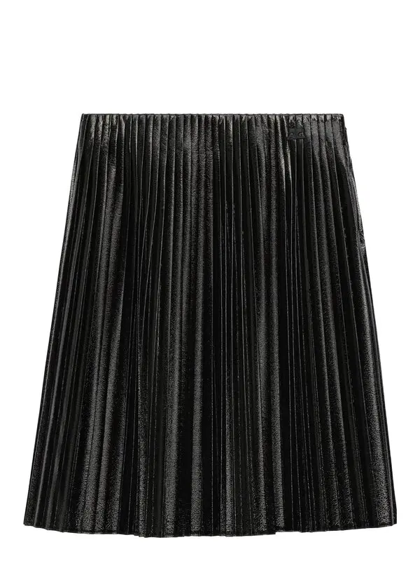 COURREGES Courrèges Pleated Vinyl Skirt - Black
