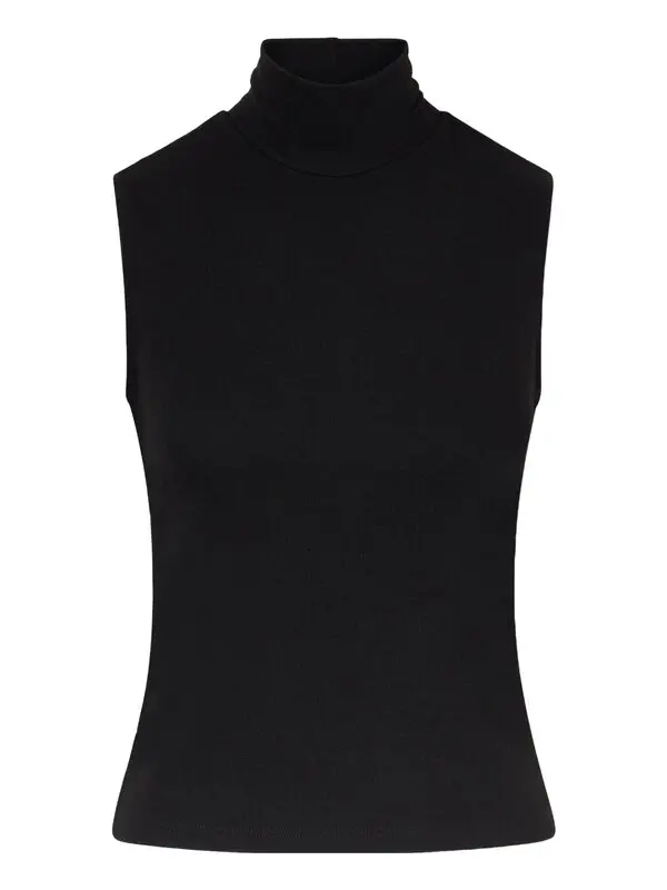 LESET Lauren Stretch-knit Top - Black