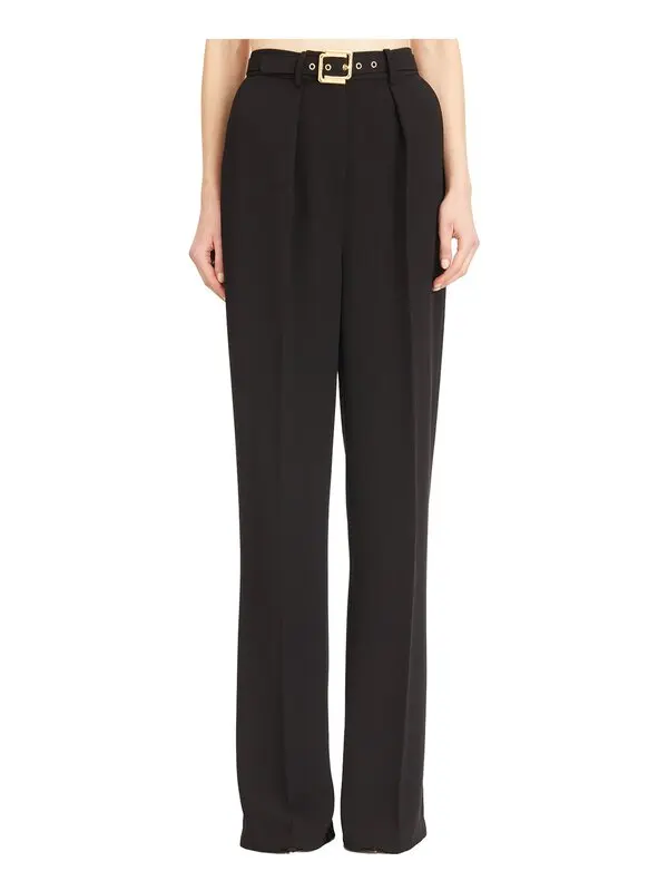 Elisabetta Franchi Pleated Casual Trousers - Black