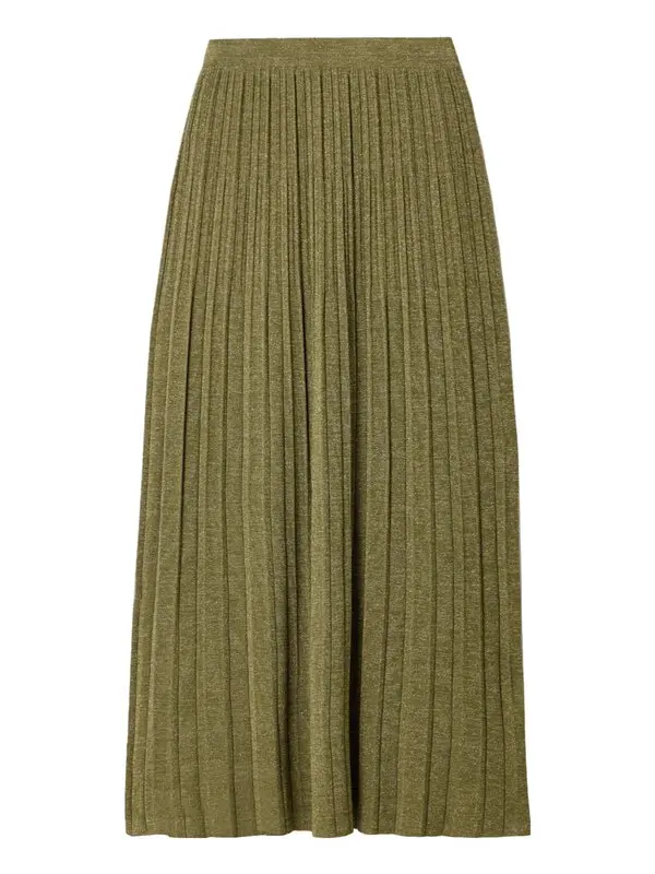 Zimmermann Wylie Metallic Ribbed-knit Midi Skirt - No