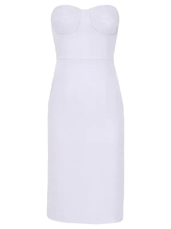 NOMI FAME Oramor Bluish Strapless Crepe Corset Midi Dress - Grey