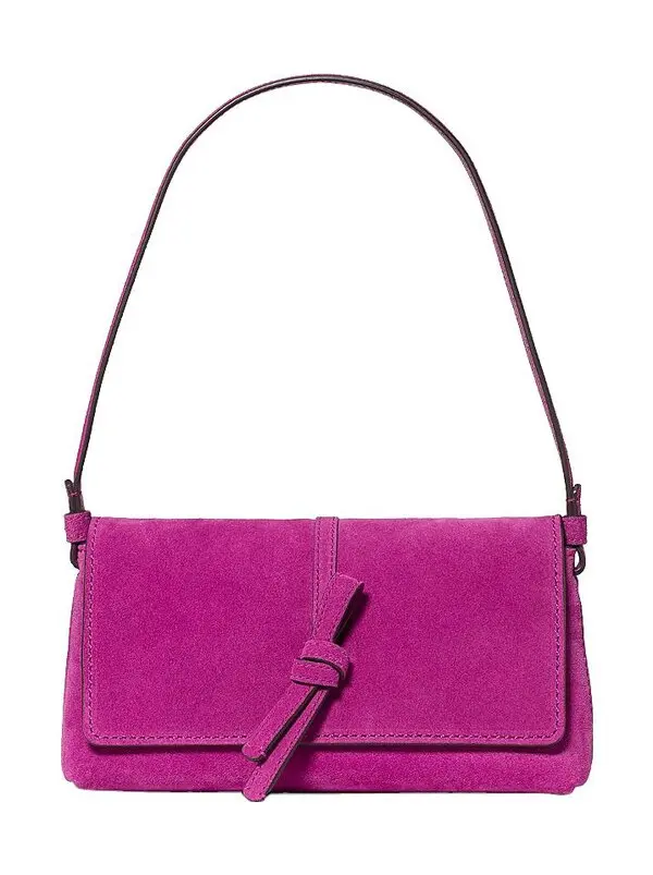 Kate Spade New York Loop Small Flap Suede Shoulder Bag - Beet