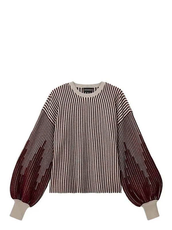 Emporio Armani Bicolor Crewneck Sweater - Red/grey