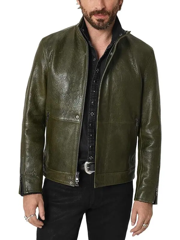 John Varvatos Maverick Sheepskin Jacket - Moss