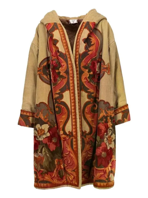 Valentino Garavani Floral-print Hooded Coat - Neutrals