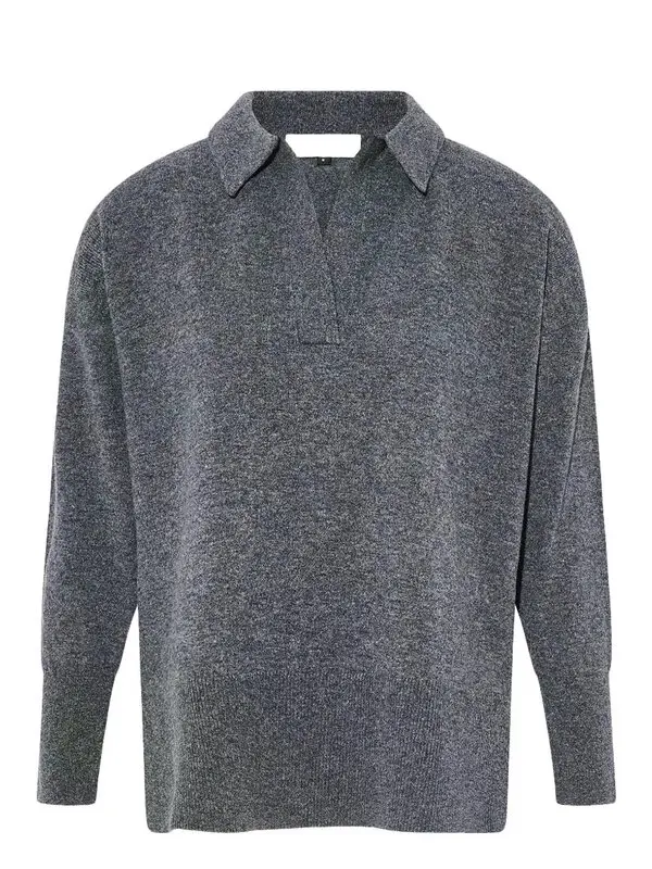 YVES SALOMON Belted Knit Sweater - Grey
