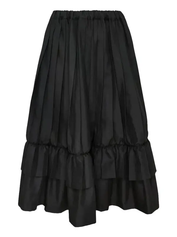 COMME DES GARÇONS TAO Pleated Ruffled Midi Skirt - Black