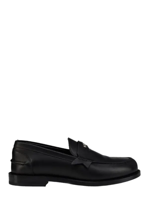 CHRISTIAN LOUBOUTIN Smooth Calfskin Penny Loafers With Red Sole - Black