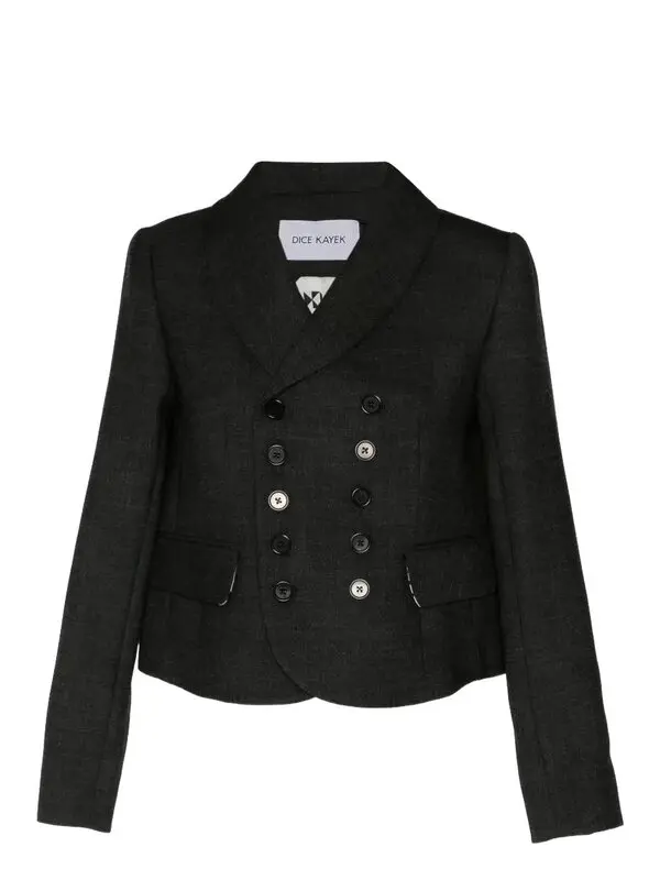 Dice Kayek Button-cuff Cropped Jacket - Grey