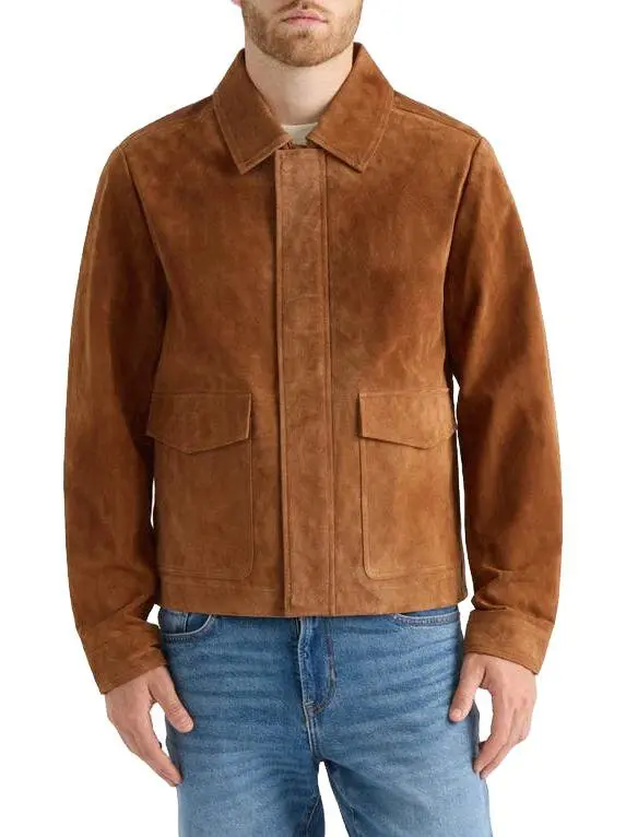 Scotch & Soda Elijah Leather Aviator Jacket - Butterscotch