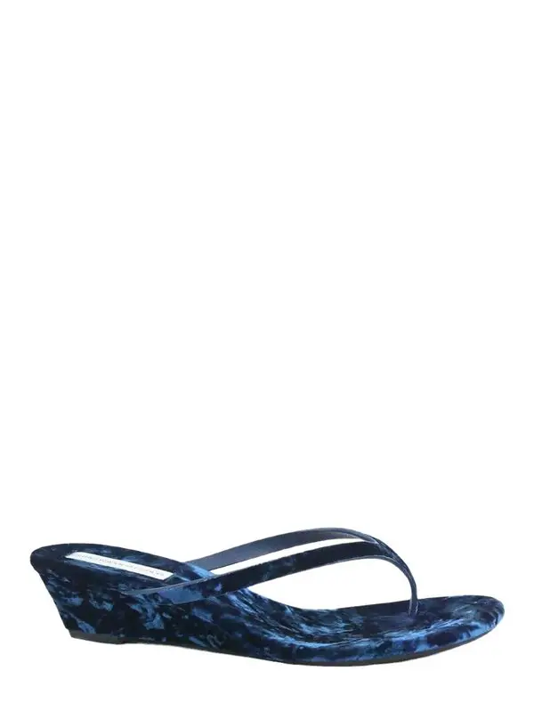 Christopher Esber Scala Velvet Wedge Pumps - Blue