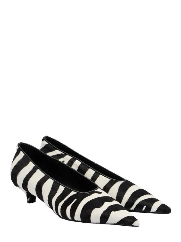 TOTEME Zebra-print Calf Hair Pumps - Black