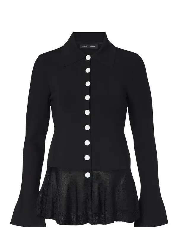 Proenza Schouler Martina Ruffled Cardigan - Black