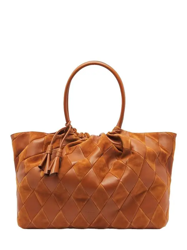Zimmermann Cloud 91 Leather And Suede Shopper - Brown