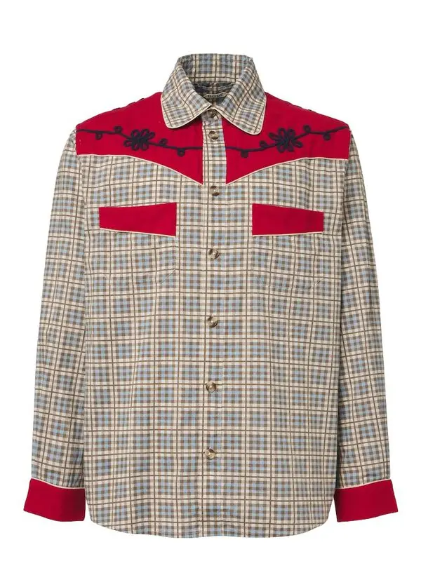 BODE River City Checked Cotton Poplin Western Shirt - Multicoloured
