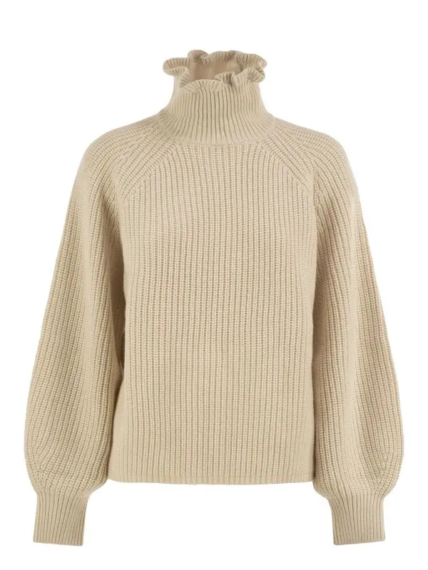 Max Mara Mxmpontile Wool And Cashmere Rib-knit Roll-neck Jumper - Multicolor