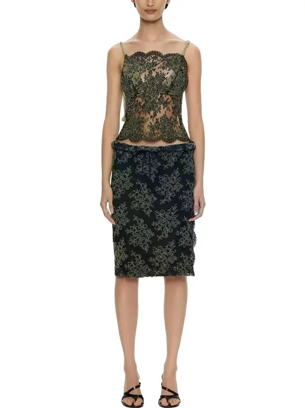 Christopher Esber Aluna Lace Draped Top - Black