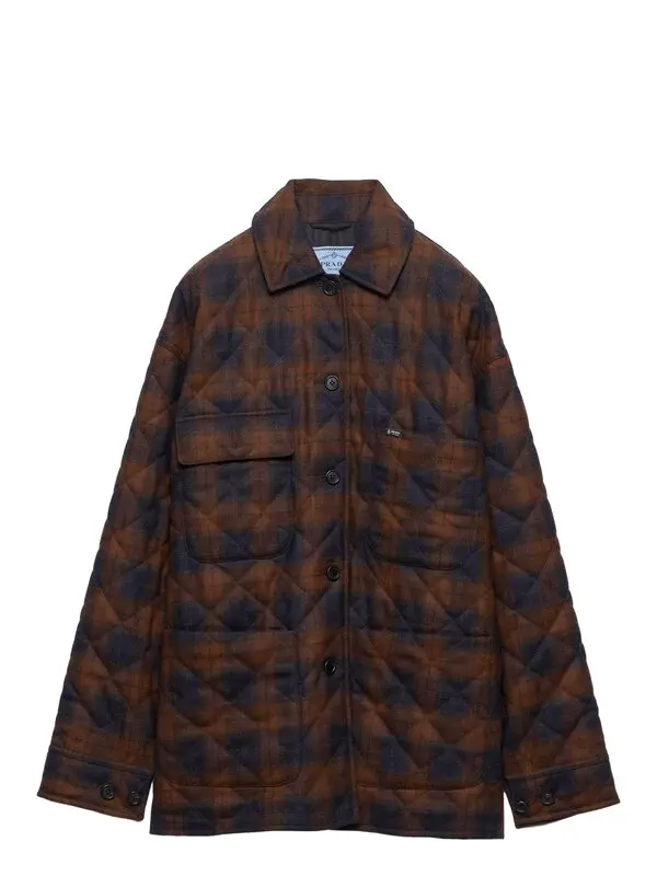 Prada Quilted Wool Caban Jacket - Brown