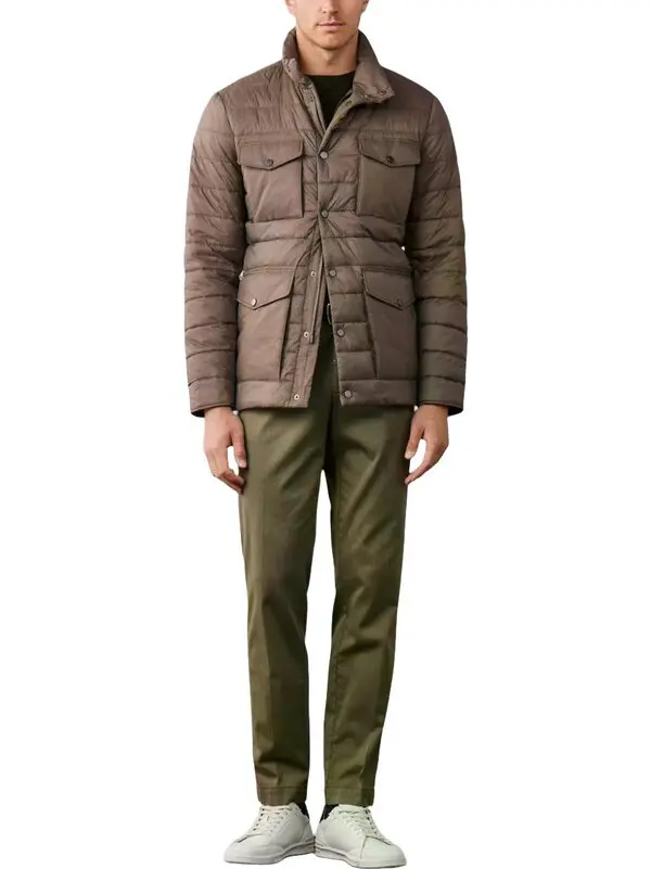 HACKETT  High-neck Padded Jacket - Neutrals