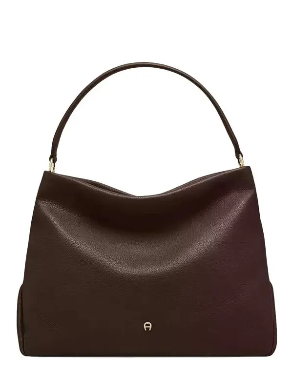 AIGNER Medium Paola Leather Shoulder Bag - Brown