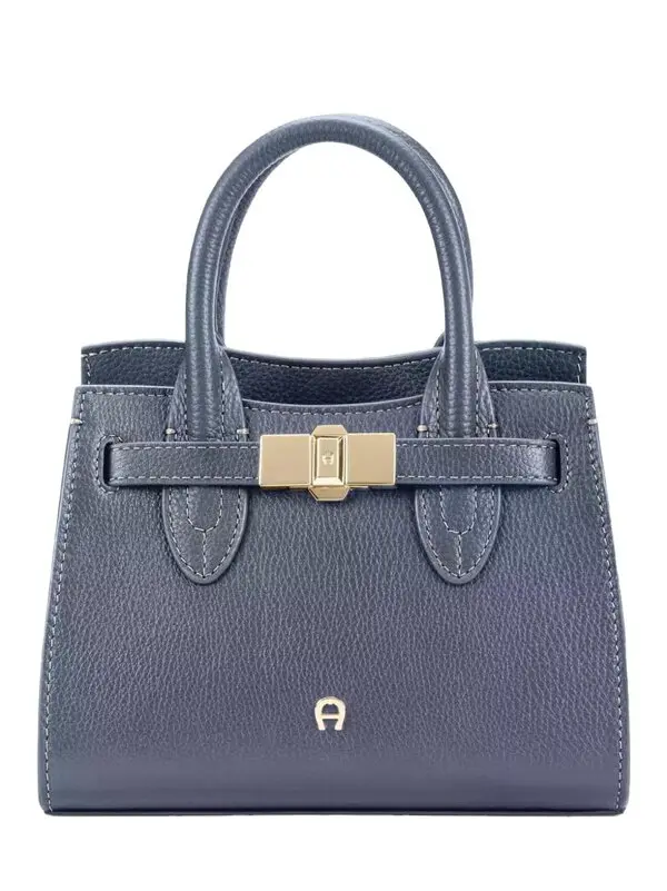 AIGNER Small Farah Grained-leather Tote Bag - Blue