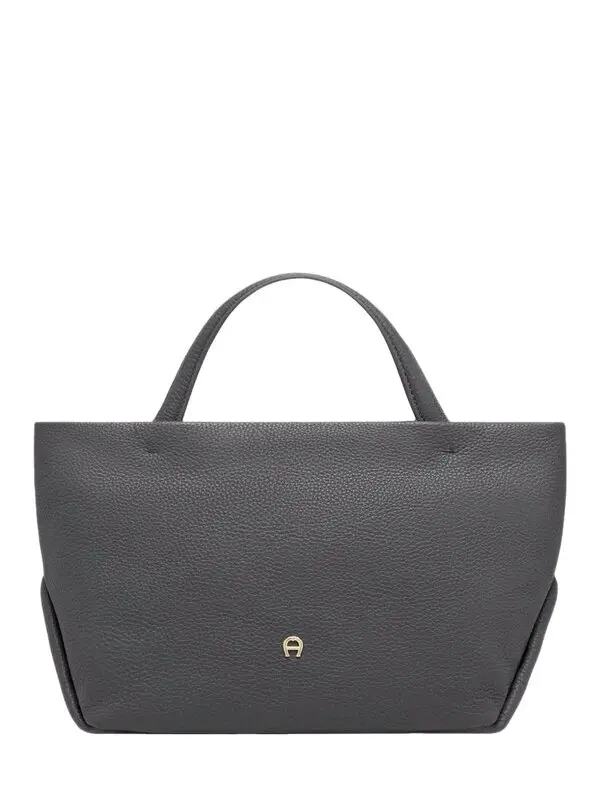 AIGNER Small Paola Grained-leather Tote Bag - Grey