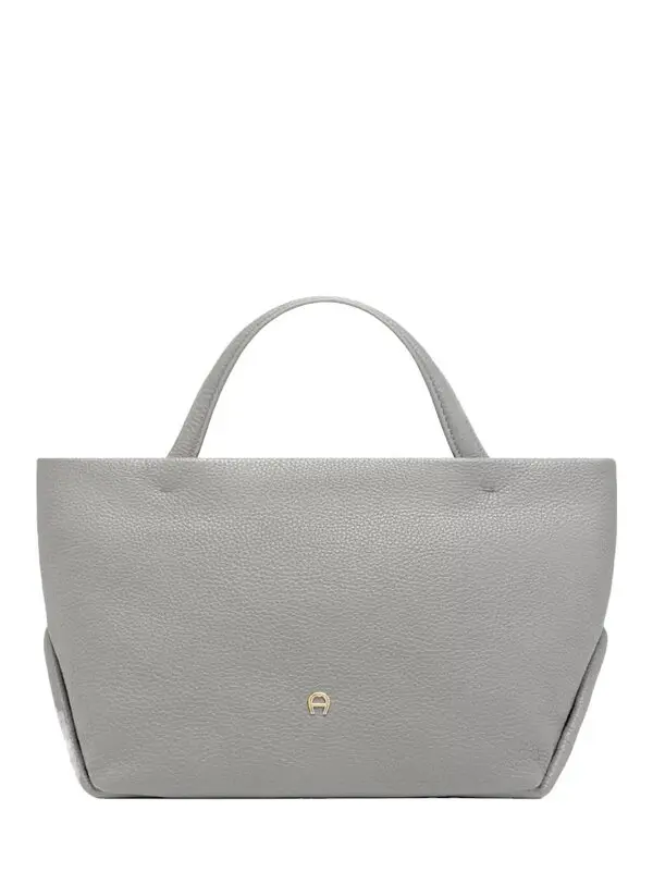 AIGNER Small Paola Grained-leather Tote Bag - Grey