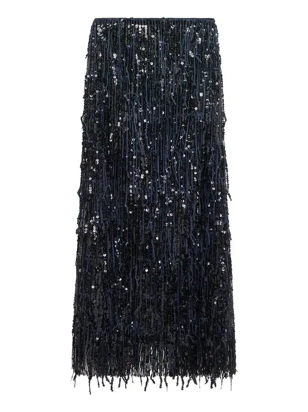 16Arlington Dia Midi Skirt - Black/navy