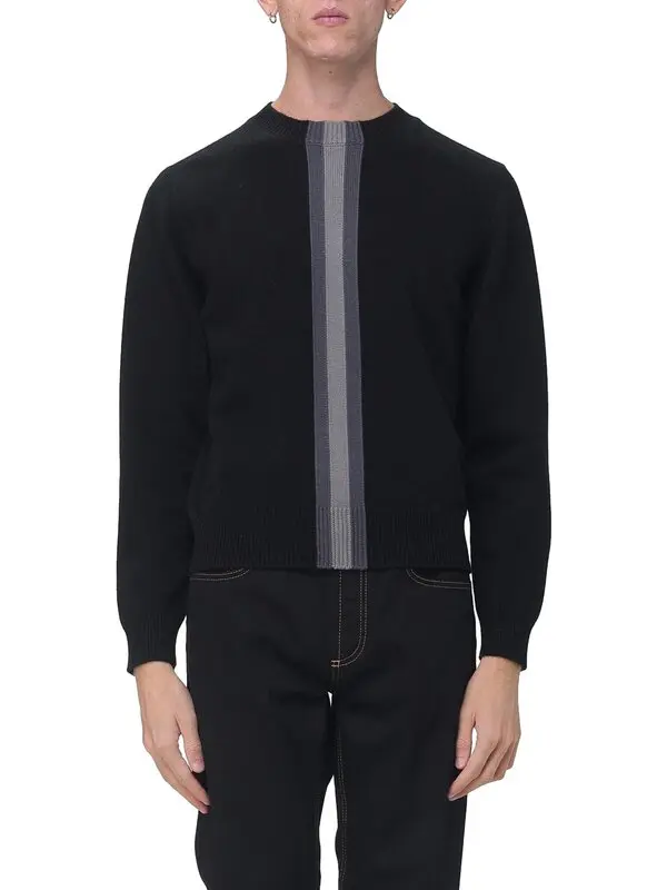Gucci Striped Pure Wool Crewneck Jumper With Long Sleeves - Black