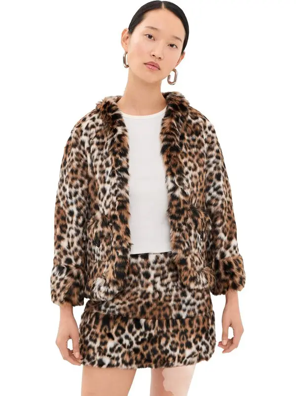 Marc Jacobs Faux Fur Leopard Jacket - Brown Multi