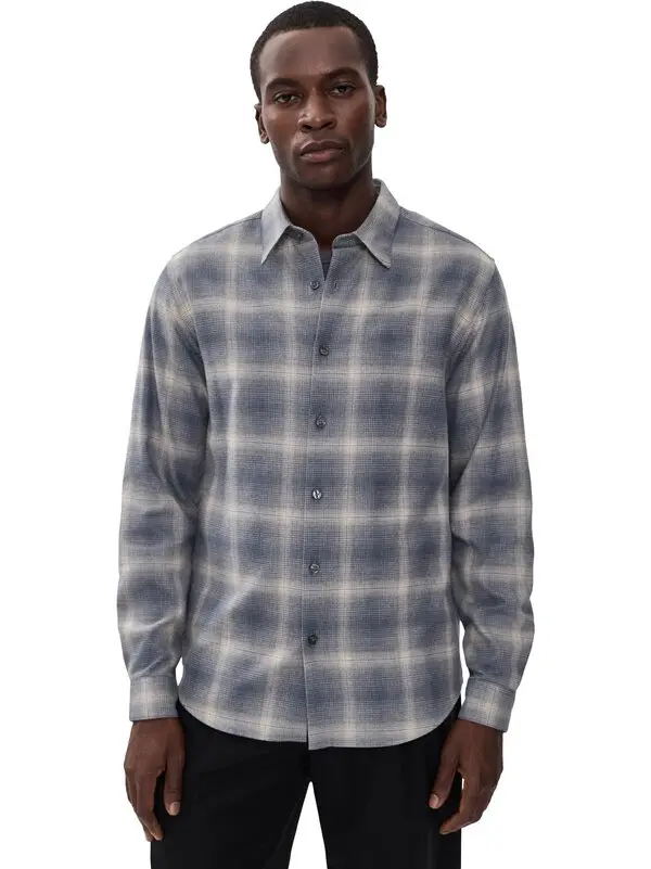 Theory Faded Plaid Irving Shirt - Inkling Multi